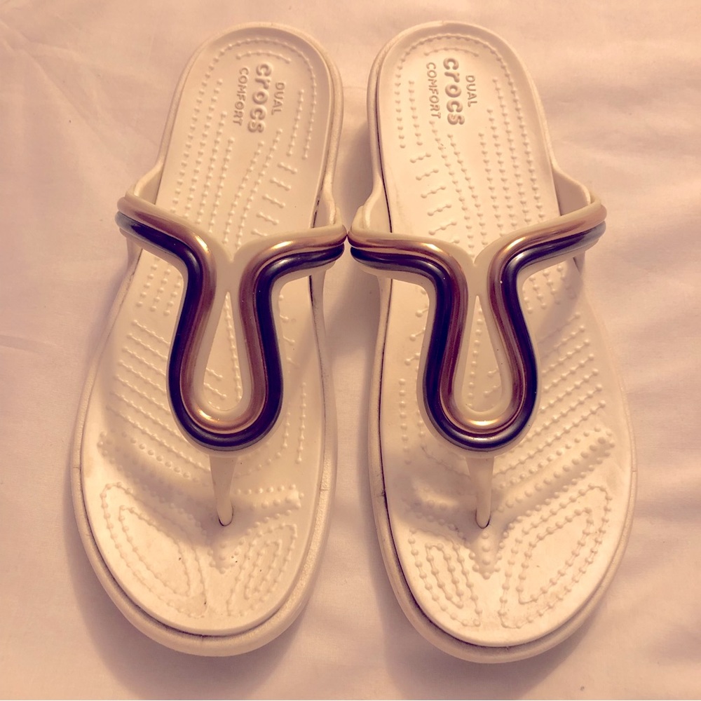 Crocs Classic White Dual Comfort Sandals - Gem
